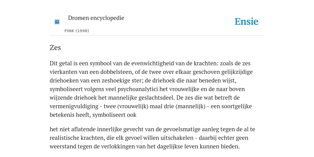 Zes - de betekenis volgens Dromen encyclopedie Zes - de betekenis volgens Dromen encyclopedie